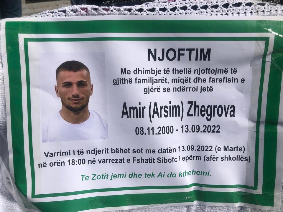 Caktohet varrimi i 22-vjeçarit që u vra në Podujevë Caktohet varrimi i 22-vjeçarit që u vra në Podujevë